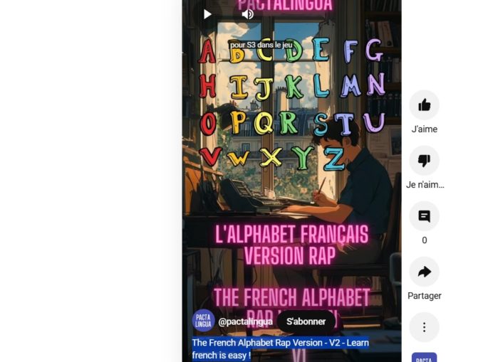 The French Alphabet Rap Version - V1 - Learn french is easy ! - PactaLingua